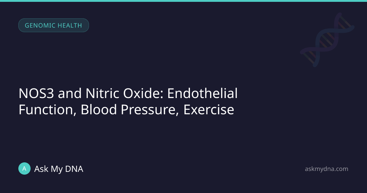 NOS3 and Nitric Oxide: Endothelial Function, Blood Pressure,