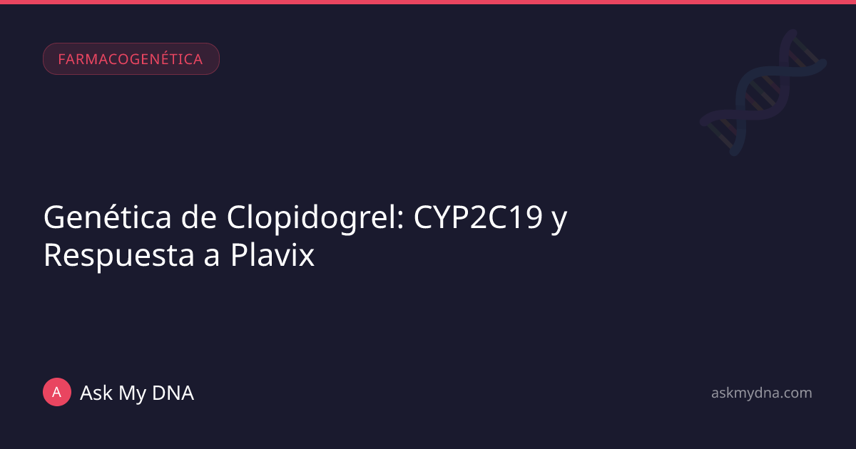 Genética Clopidogrel: Respuesta Plavix CYP2C19